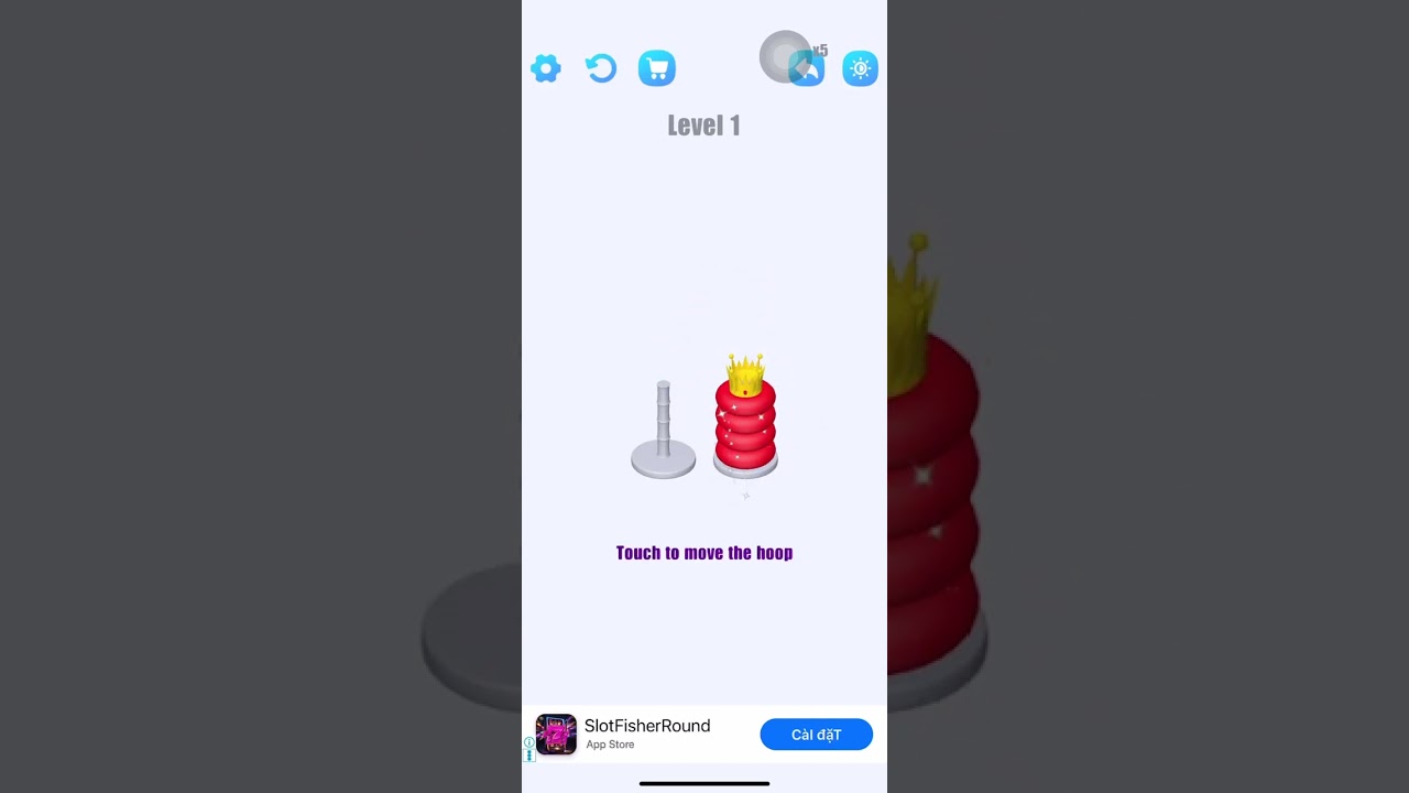3D Color Sort Hoop Stack - Level 1