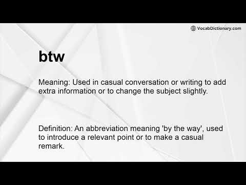 btw Meaning