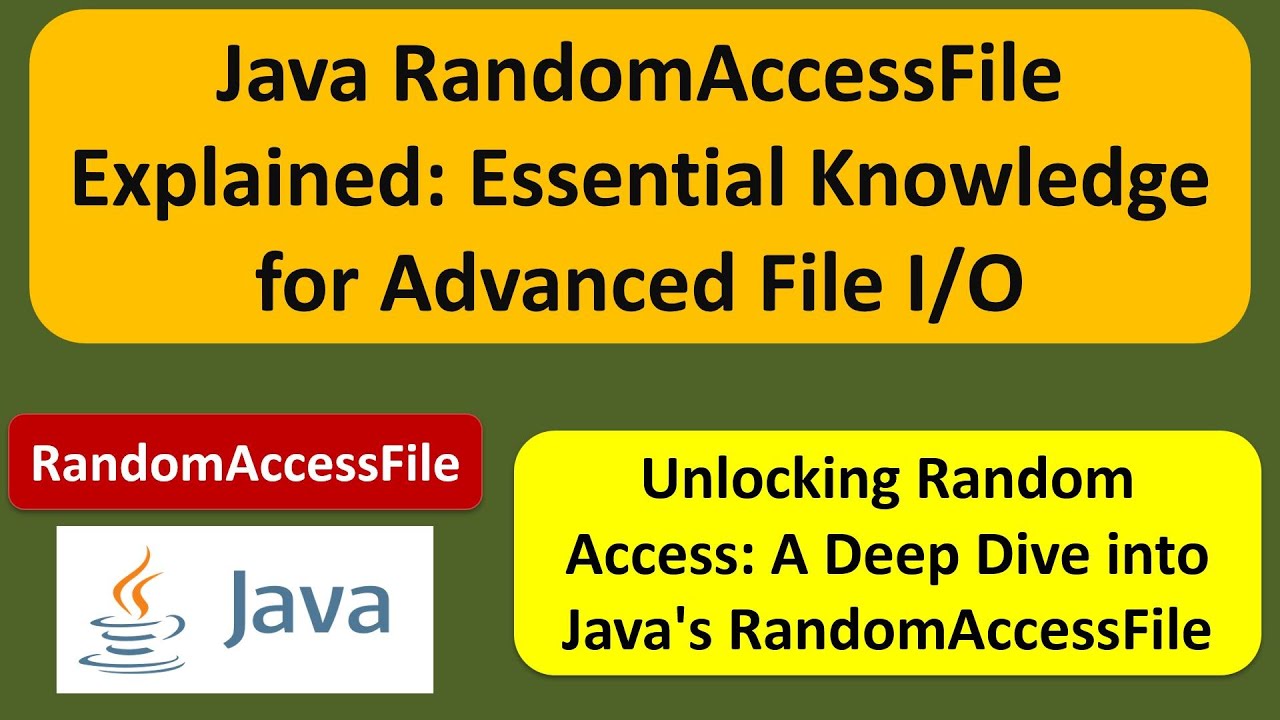 Java RandomAccessFile Explained: Essential Knowledge for Advanced File I/O | Java IO | Java Tutorial