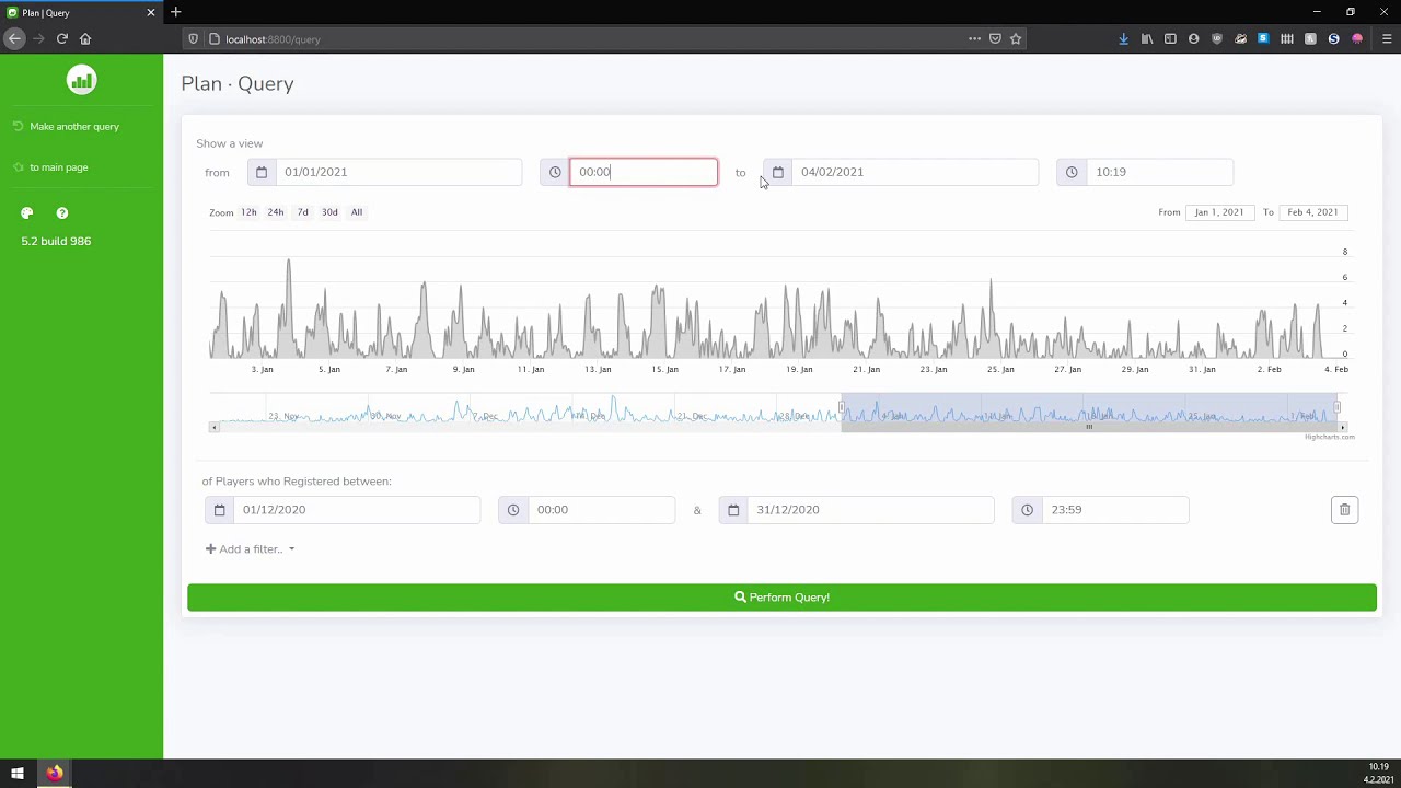 Player Analytics 5.2 Feature Showcase: Query page