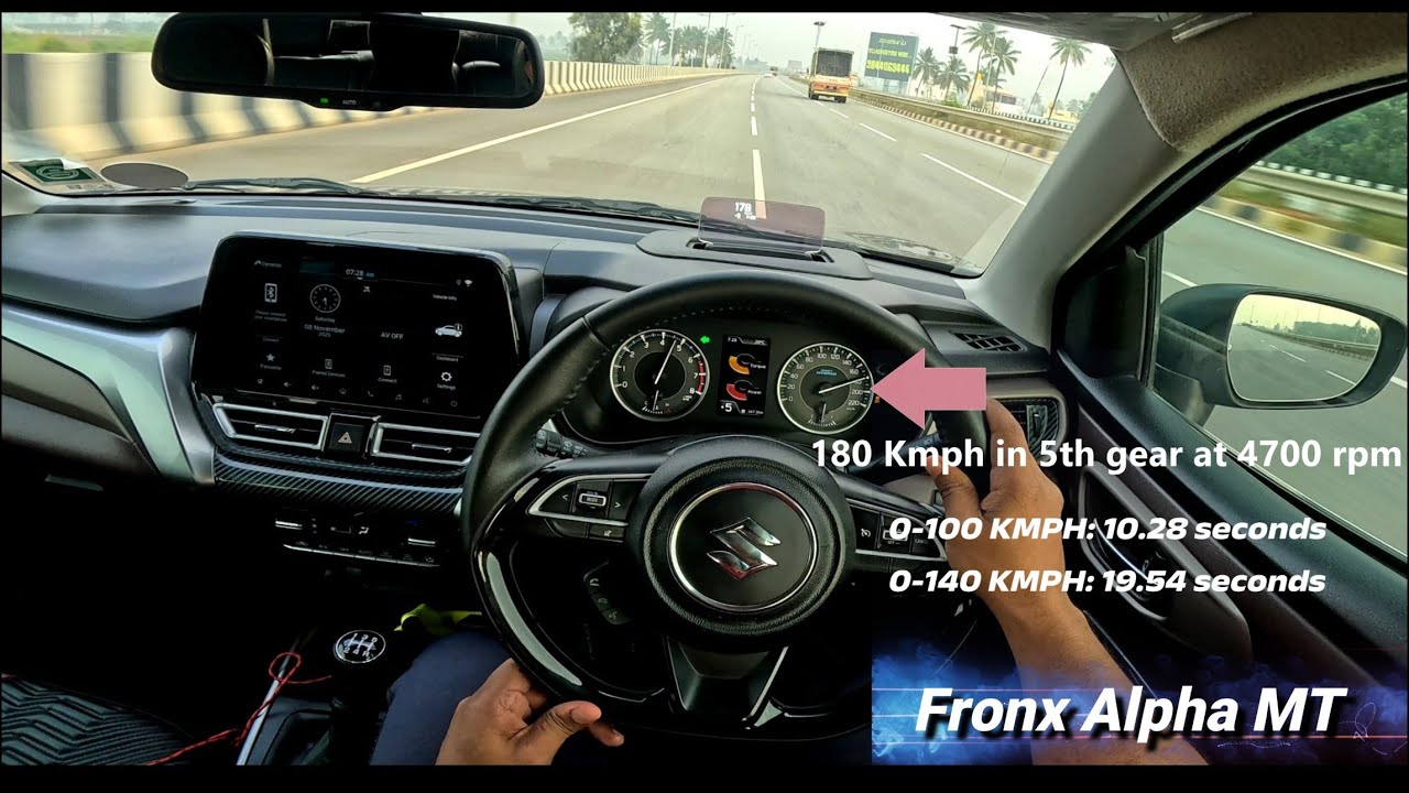 Fronx Turbo 0–180 Acceleration | Surprisingly Stable on the Highway | Quickest 1.0 TGDi Sub-4m Car?