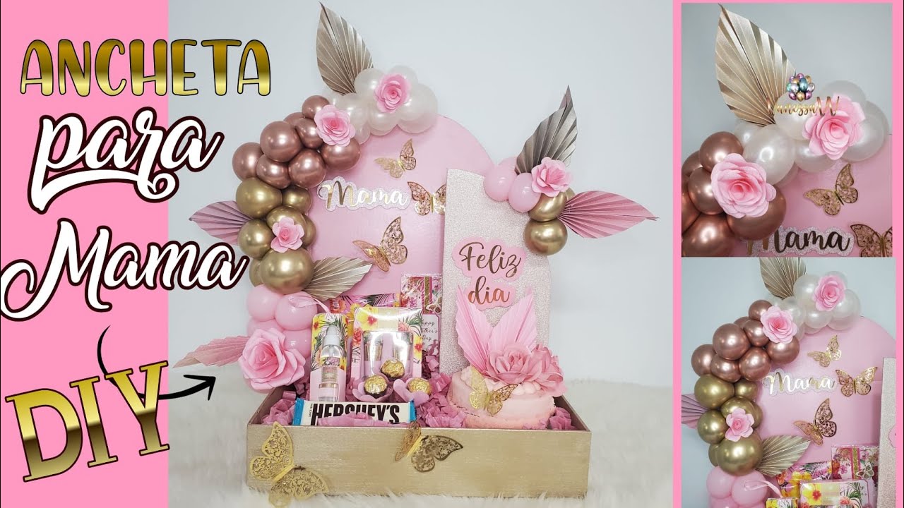 HERMOSA ANCHETA O DESAYUNO SORPRESA PARA MAMA *DIY/ ARREGLO CON GLOBOS REGALO ECONOMICO