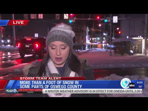 Parts of Oswego get over a foot of snow