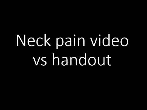 Are outcomes different using a video or handout for neck pain?