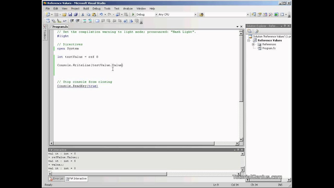 F# (F-Sharp) Tutorial - 3.3 - Reference Values [TutorialGenius.com]