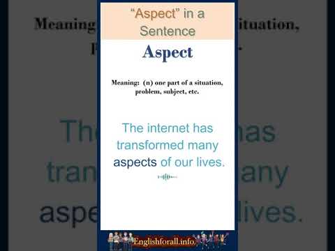 Aspect Meaning | Aspect in a Sentence | Most common words in English #shorts