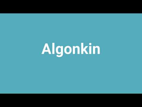 'Algonkin' Meaning and Pronunciation