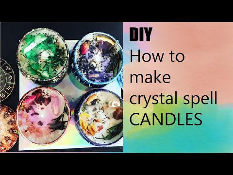DIY how to make soy spell & blessing crystal dressed herb aromatherapy candles