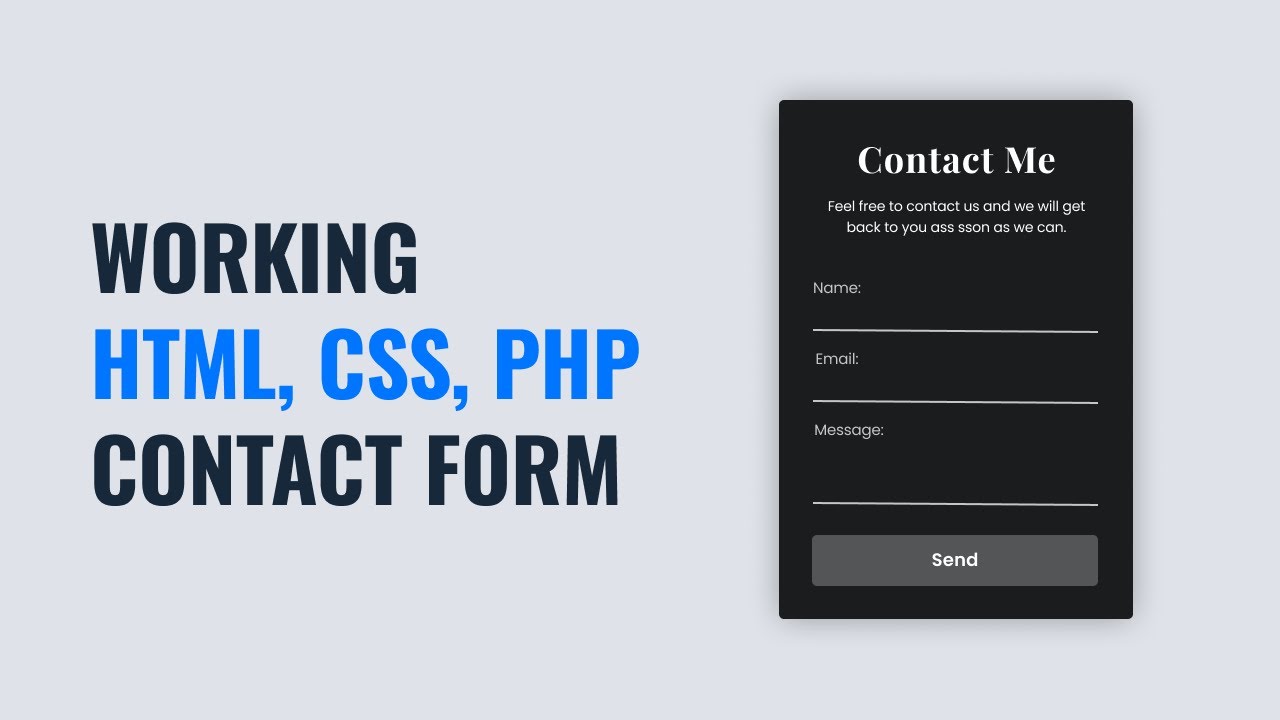 Create A Contact Form with PHP That Can Actually Send Mails!