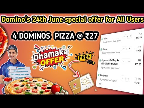 4 DOMINOS PIZZA in ₹27 मे😋🍕|Domino's pizza offer|Domino's pizza offers for today|dominos coupon code