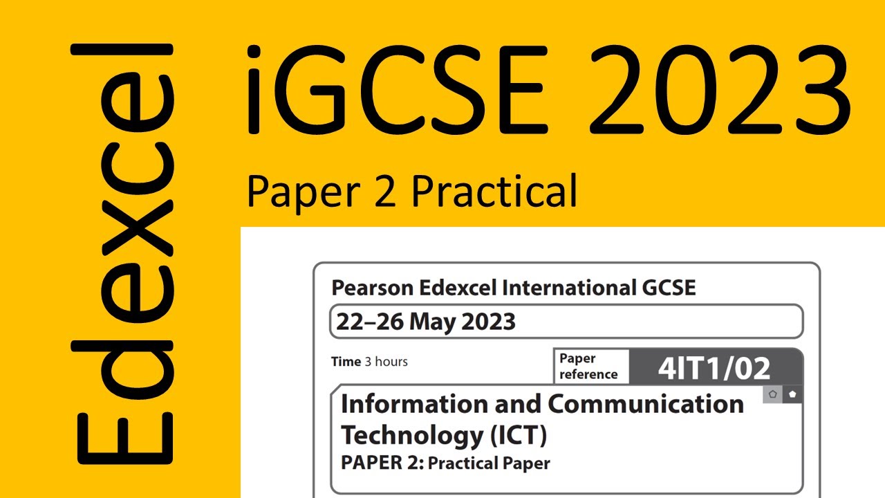 Edexcel iGCSE ICT Paper 2 2023
