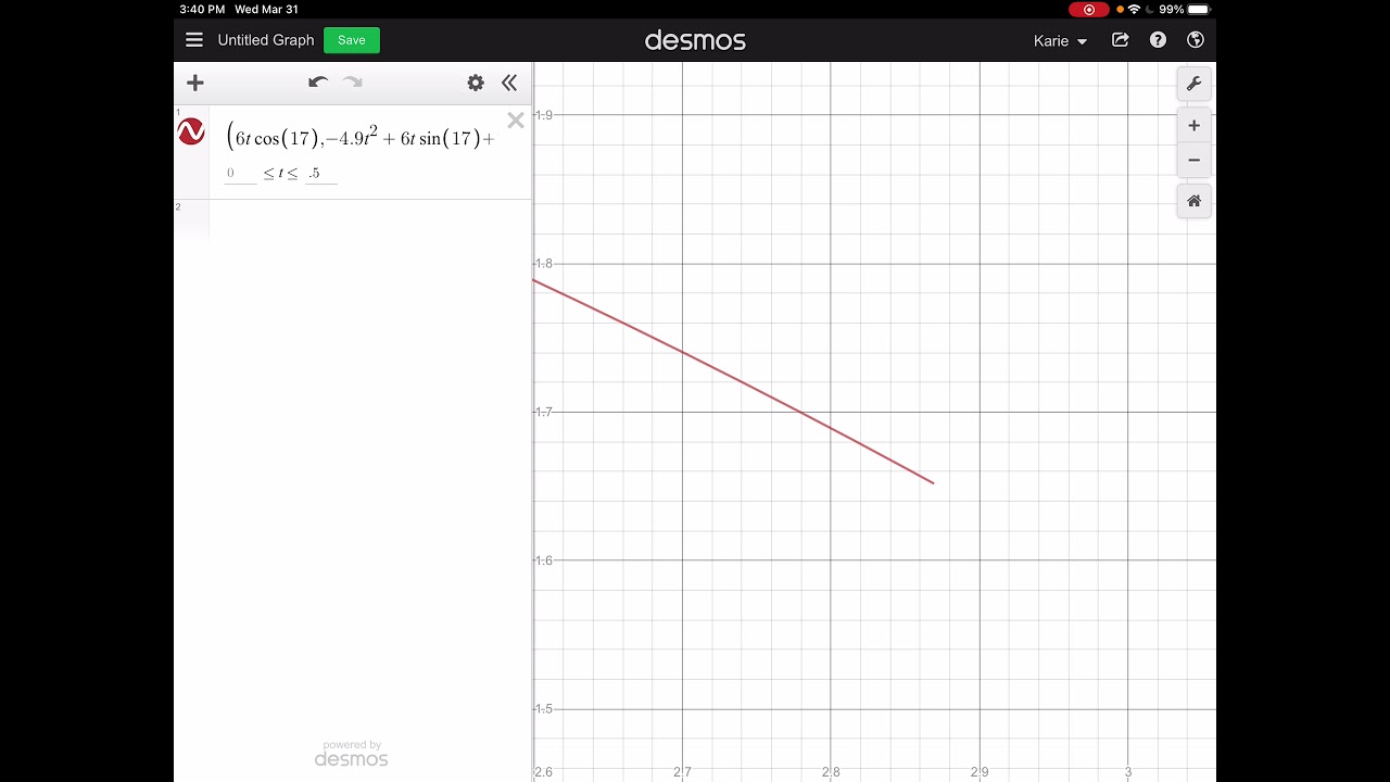 Using Desmos for Parametric Equations
