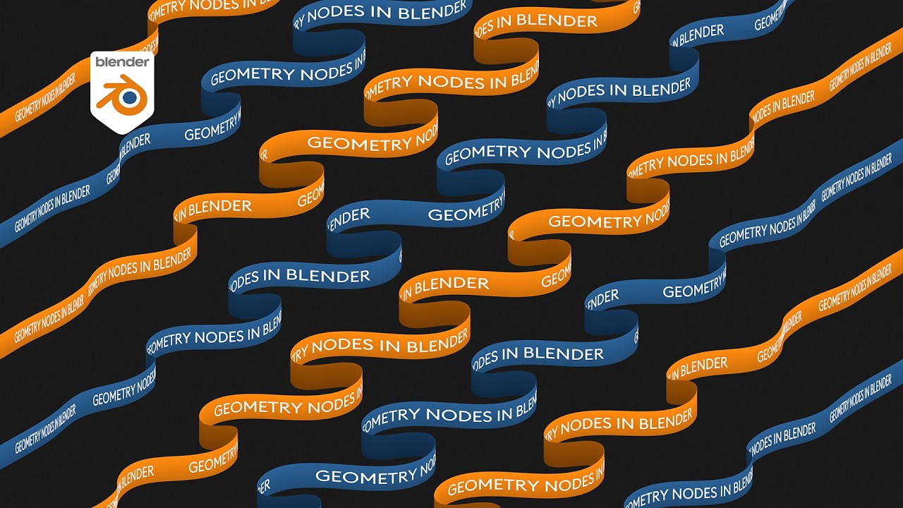Kinetic Ribbon Text | Wavy Flag | Geometry Nodes Tutorial