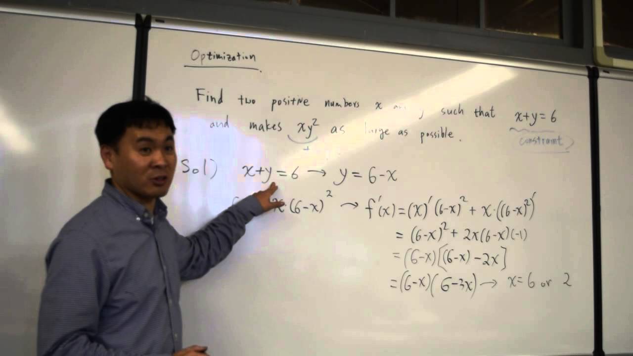 Solving optimization problem with calculus of one variable