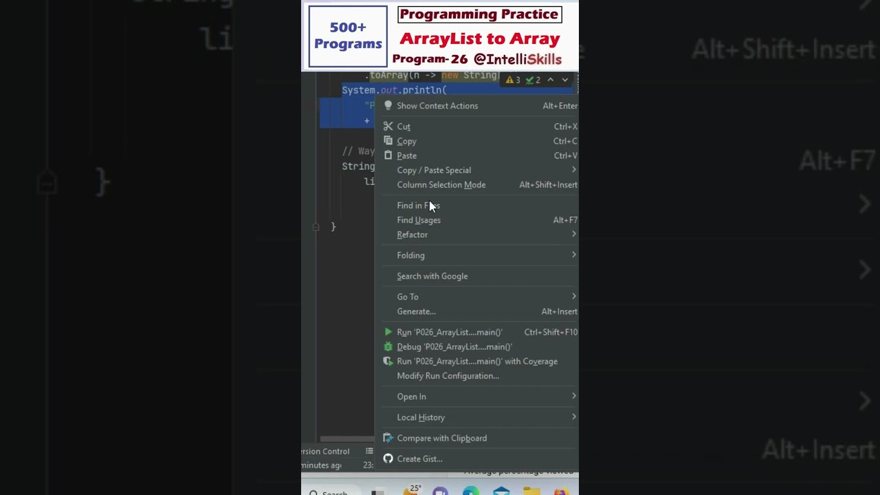 [Beginners] How to Convert ArrayList to Array in Java #Shorts #java #coding #programming #trending