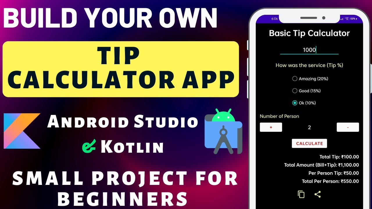 Tip Calculator App Android Studio Kotlin (2023) | Kotlin Tip Calculator: A Beginner's Guide