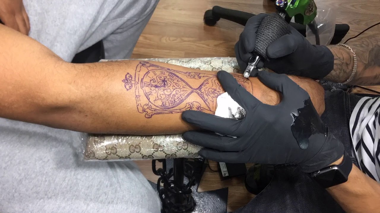 HourGlass Skull/Clock Tattoo TimeLapse