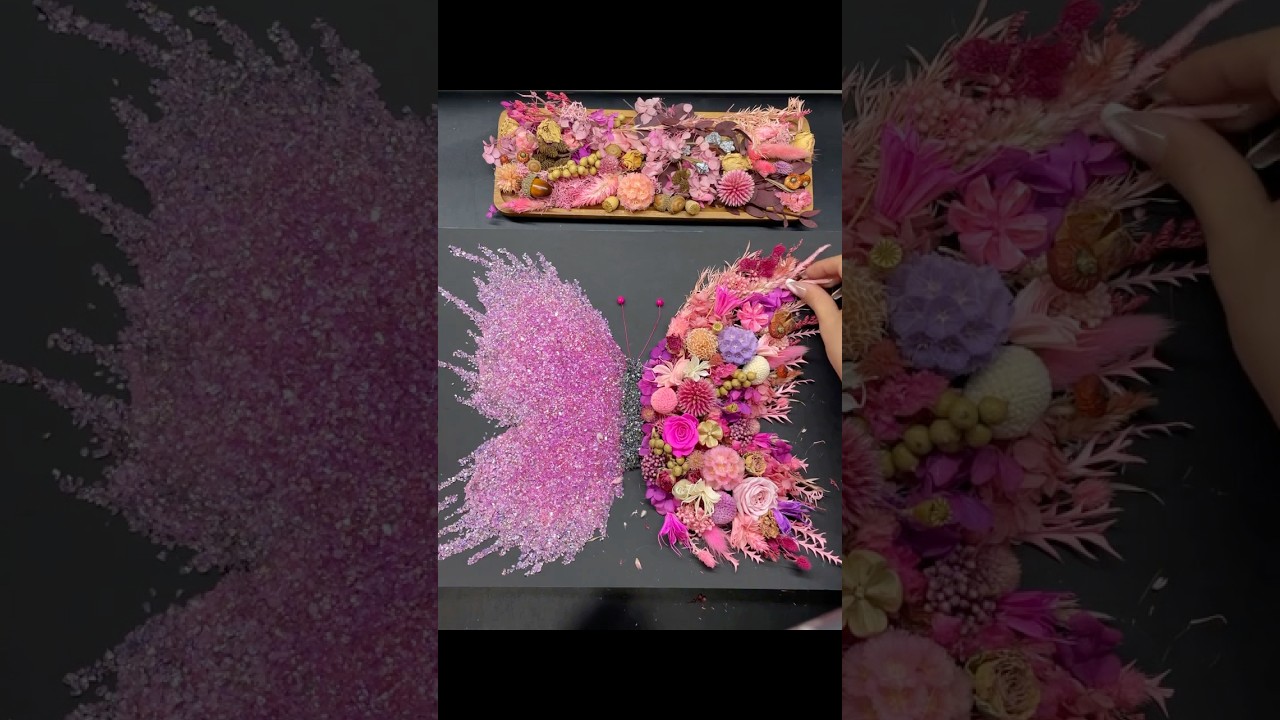 Pressed Flower Butterfly Art 🦋 | Nature-Inspired Handmade Craft | Studio Whimsy #shorts