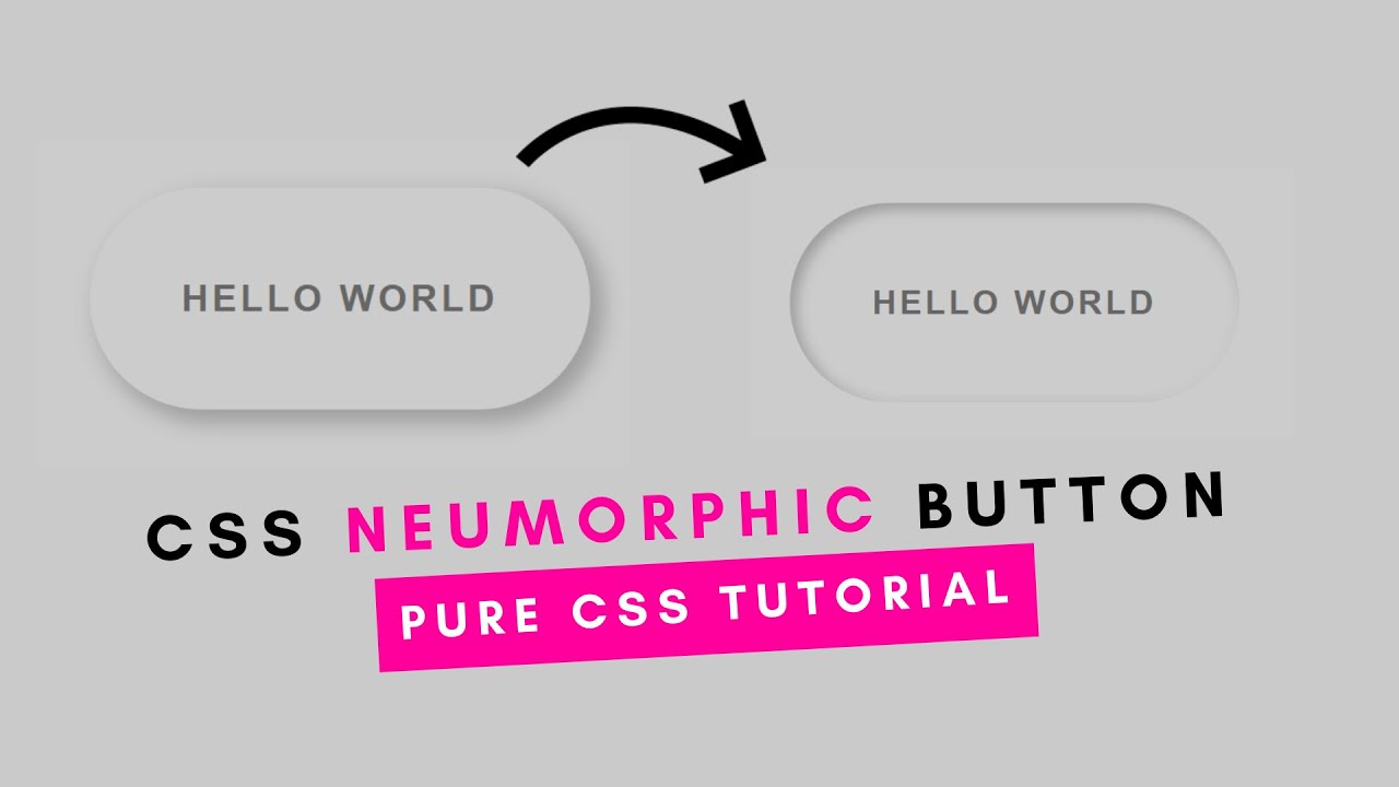 Neumorphism UI Button Using Only HTML & CSS - Pure CSS Tutorial - Code With Tanmay