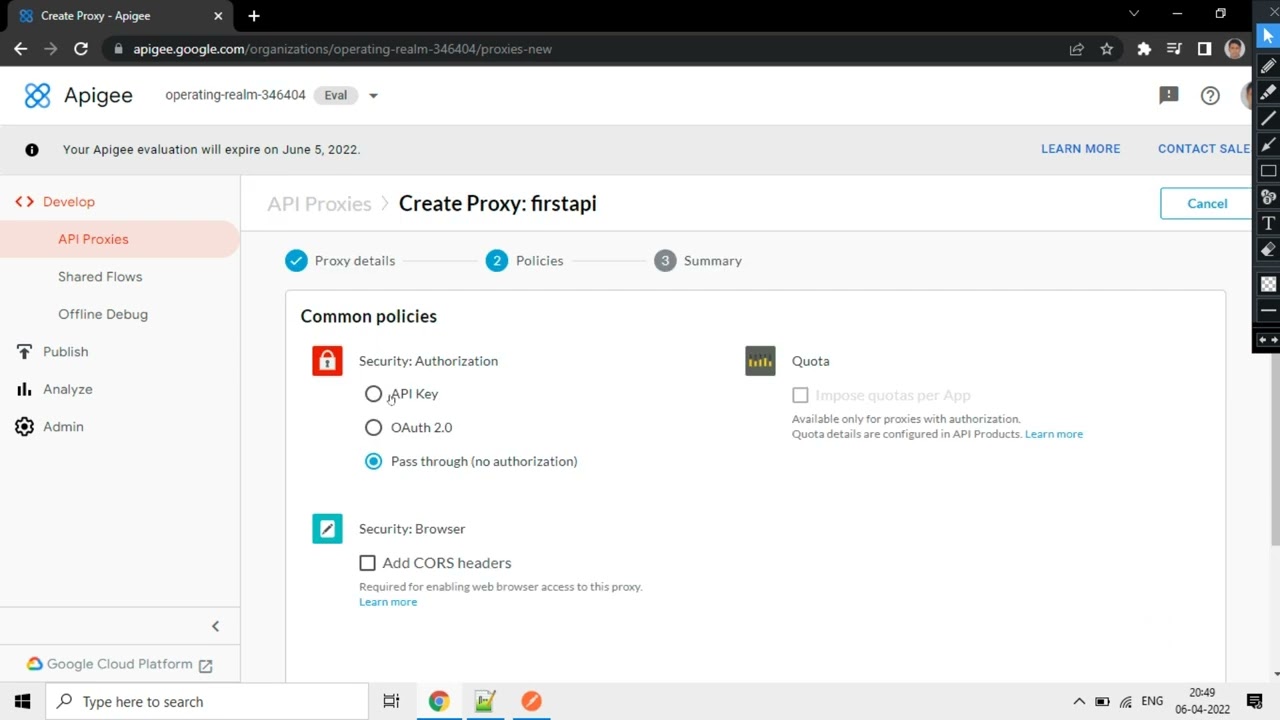 create first proxy API in APIGEE