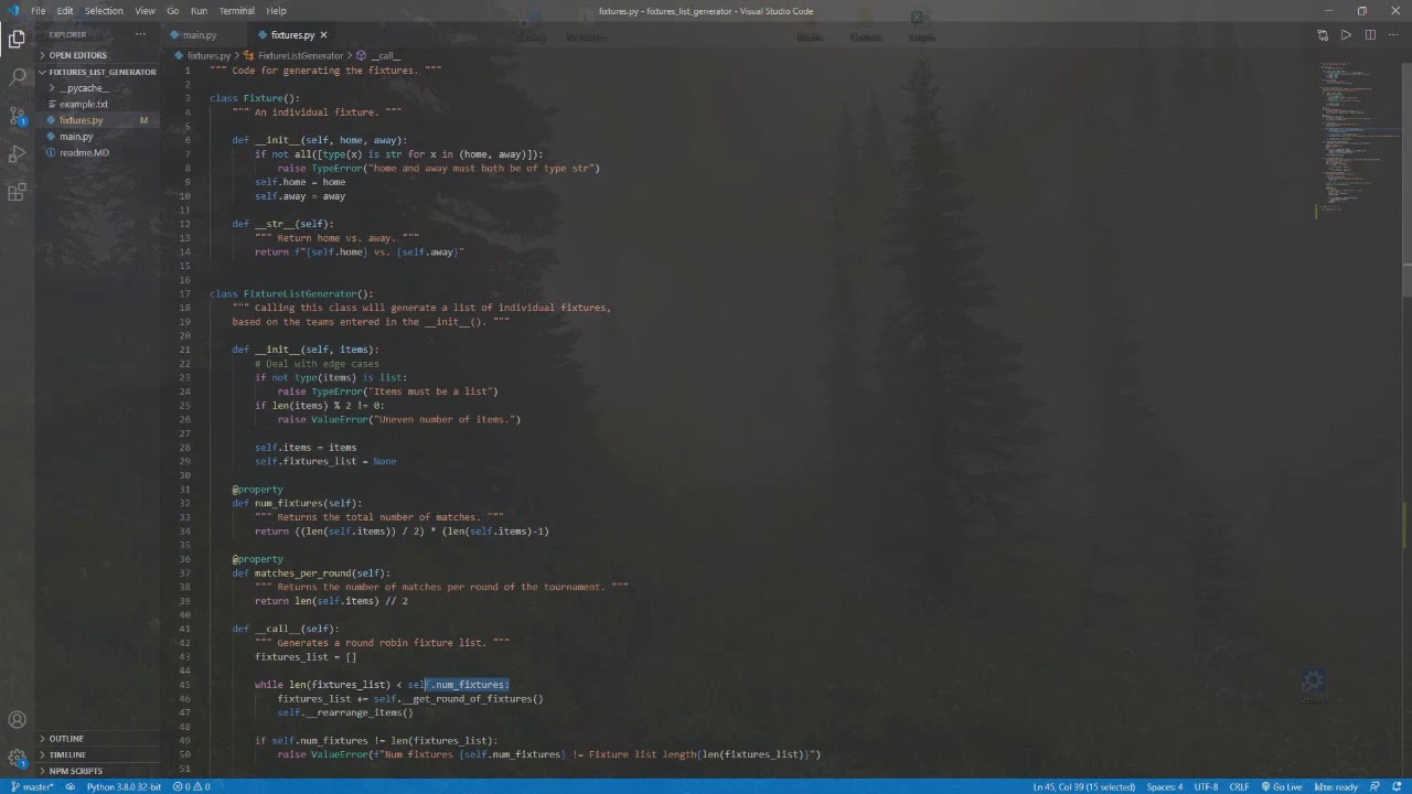 Program to Generate Fixtures in Python (Round Robin)