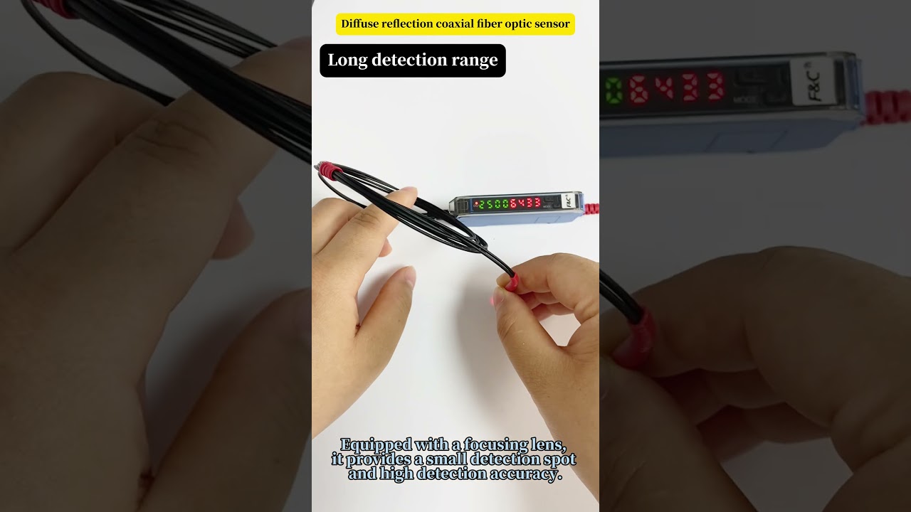 Diffuse reflection coaxial fiber optic sensor #sensor #automation#fiberopticsensor