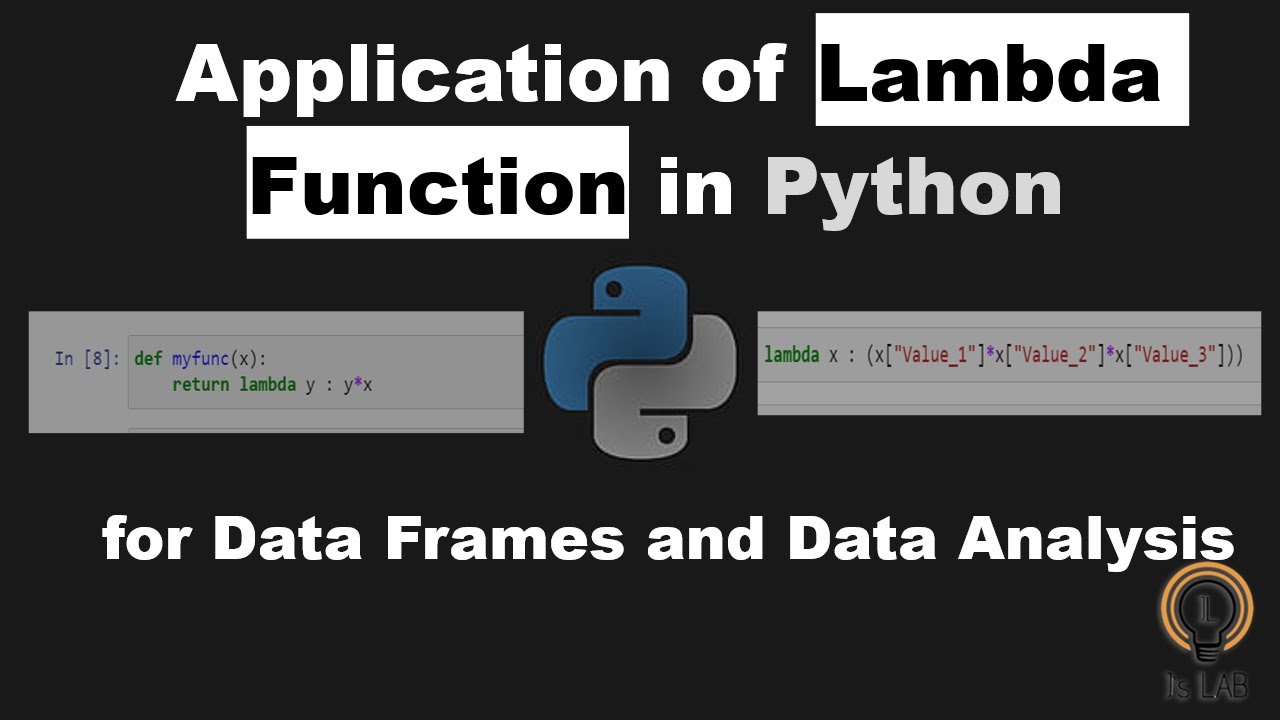 Lambda Function - Application in Data Frame and Data Analysis [P24]| Python | With Examples