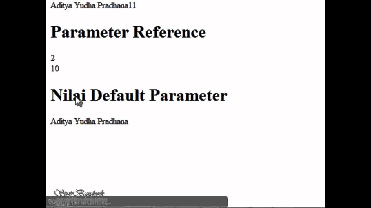 Nilai Default Parameter pada PHP