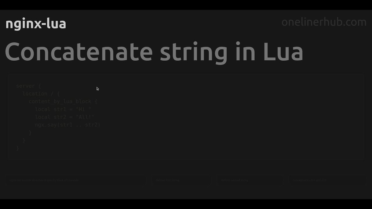 Concatenate string in Lua