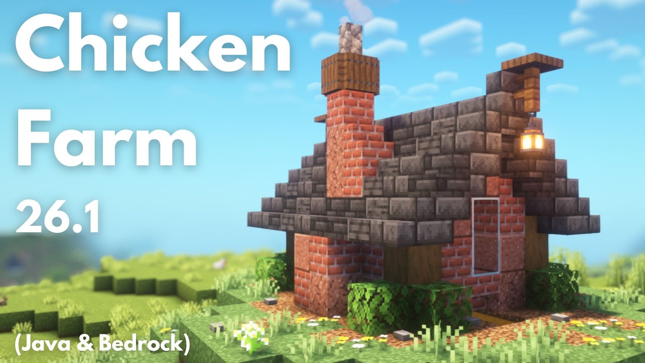 AUTOMATIC CHICKEN FARM | Minecraft tutorial | Java & Bedrock 26.1