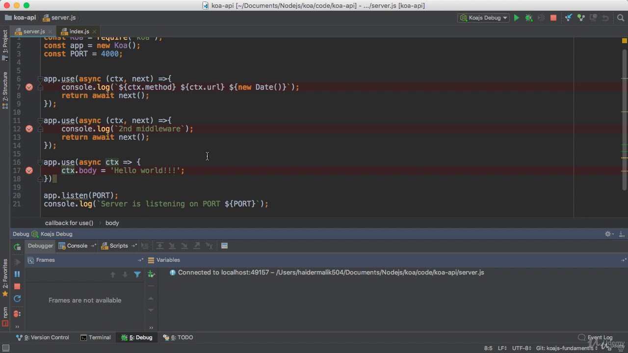 LESSON 5 - Debugging in Webstorm