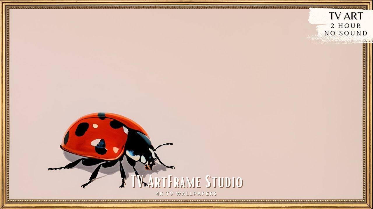 Art for Your TV Minimalist Colorful Ladybug | Spring Wallpaper for TV | Background for TV