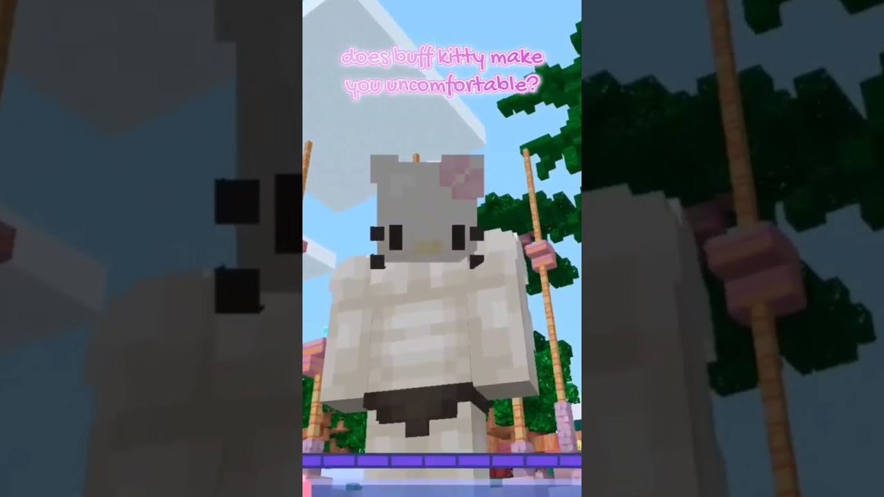 Hello Kitty - MINECRAFT BUFF MOBS! - #minecraftshorts #minecraftskins - are you uncomfortable?