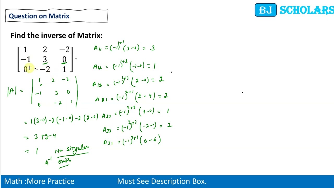 BCA SEM 1 Maths MDU Question Paper December 22  solution 3-b | Inverse of Matrix | bca 1st year mfcs