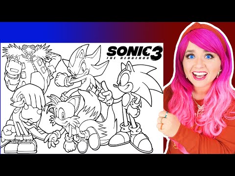 Coloring Sonic 3 Movie Characters | Sonic, Shadow, Knuckles, Tails & Robotnik Coloring Pages