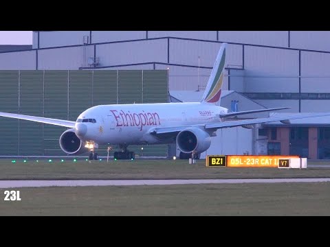 Fantastic Takeoff Ethiopian Airlines 777 ET-ANO ET729 Manchester To Addis Ababa Via Brussels 22/3/20