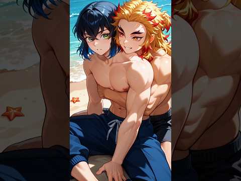 Rengoku hug boys on beach π part1 #demonslayer #anime #animeedits #editing