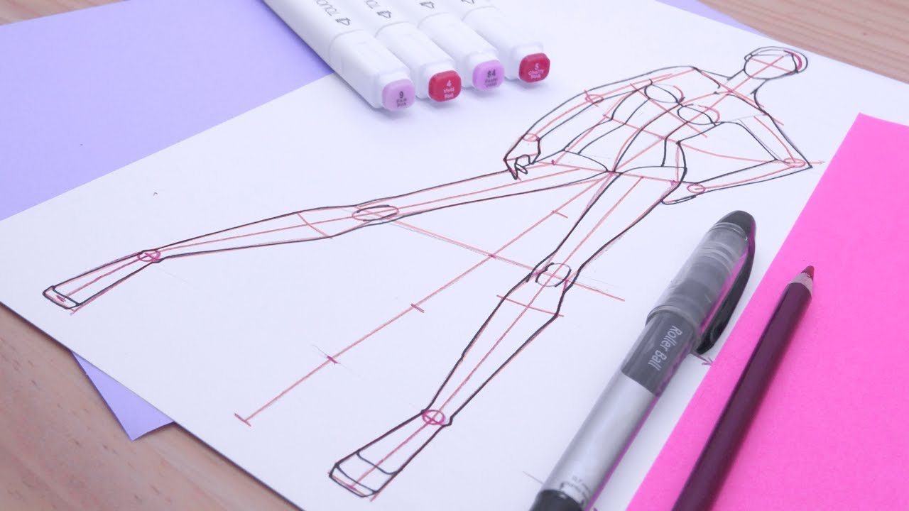 Cómo dibujar figurines de moda: pose de frente