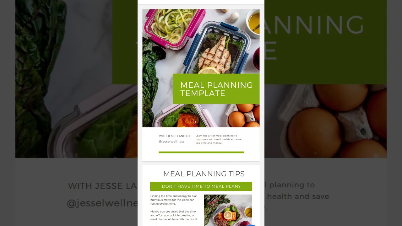 Free Meal Planning Template to make healthy weekday meals a breeze. #mealplanning