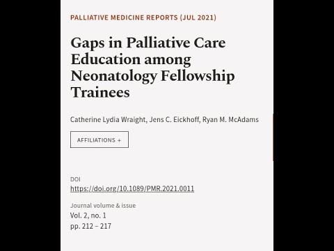 Gaps in Palliative Care Education among Neonatology Fellowship Trainees | RTCL.TV