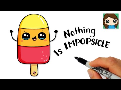 How to Draw a Popsicle Easy Cute Pun Art | Safe Videos for Kids