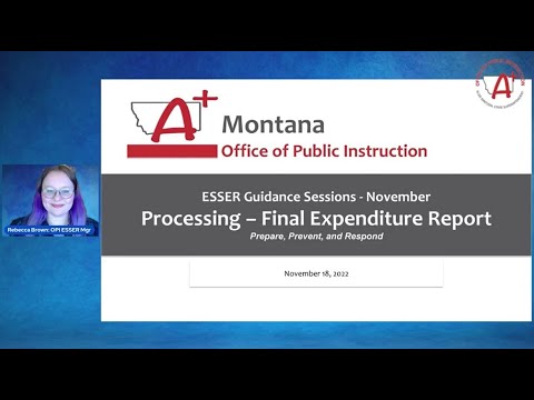 ESSER Compliance: Final Expenditure Reports (FERs) - November 18, 2022