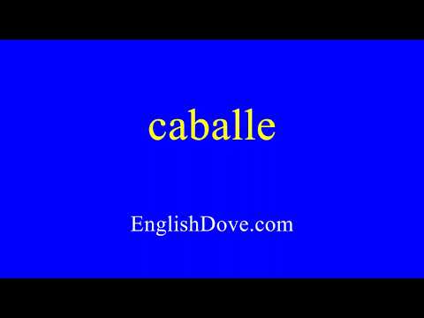 How to pronounce caballe in American English