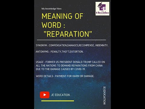 English meaning of word "Reparation".