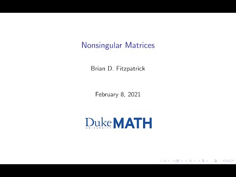 Nonsingular Matrices