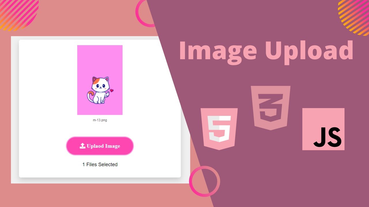 Image Upload Using HTML CSS & JavaScript