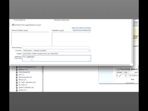 How to email via a ticket within Autotask