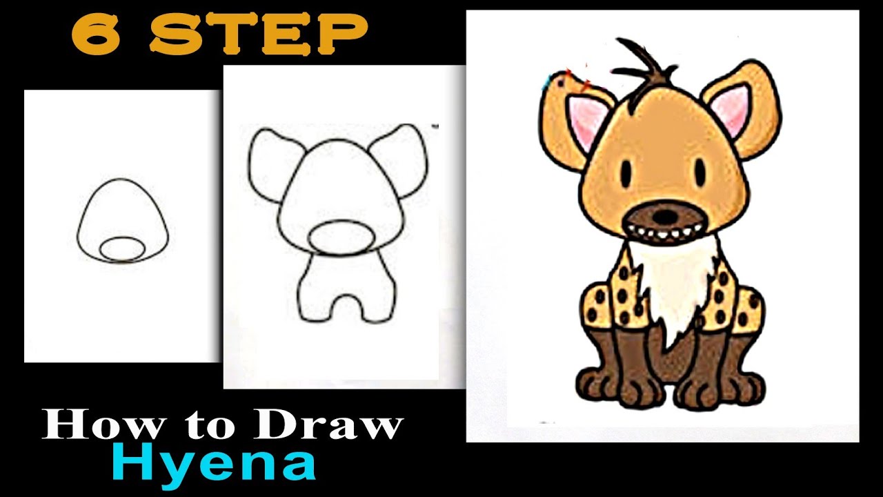 How to draw a Hyena @6stepsdrawing293