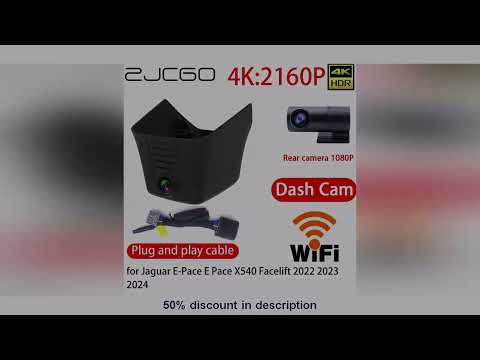 #ZJCGO 4K Car DVR Dash Cam Wifi Front Rear Camera 24h Monitor for Jaguar E-Pace E Pace X540 Faceli
