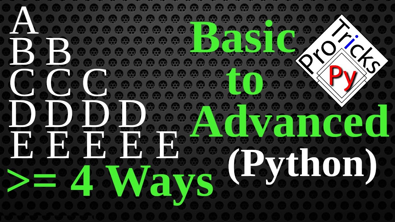 Python Pattern Program - Print Characters in Triangle Shape in Python | Python Character Pattern 5